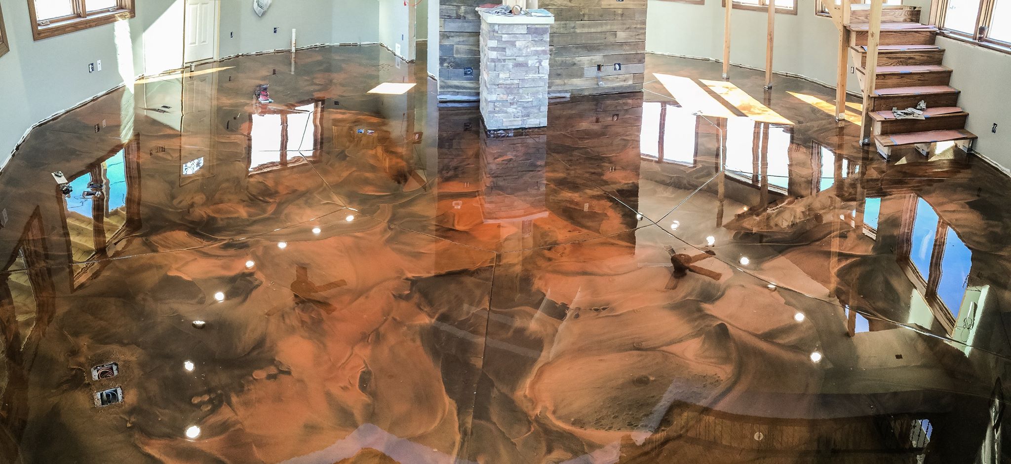 Metallic Marble Epoxy Flooring | Concrete Transformations